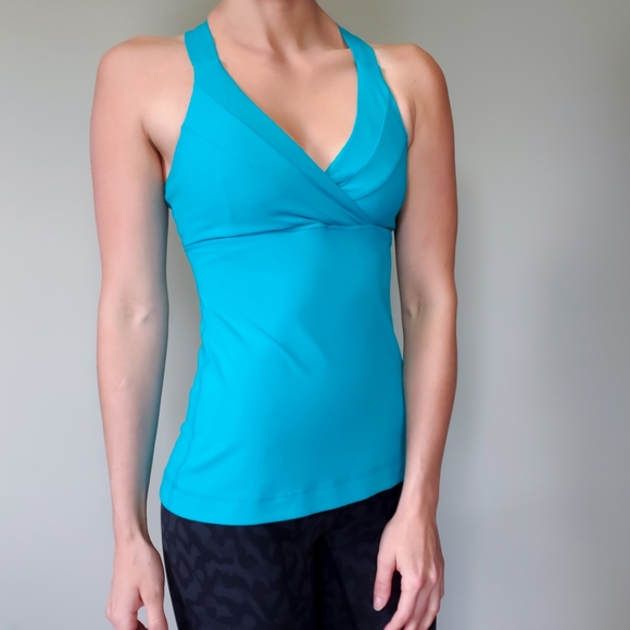 lululemon athletica | Tops | Lululemon Deep V Tank Top Blue | Poshmark